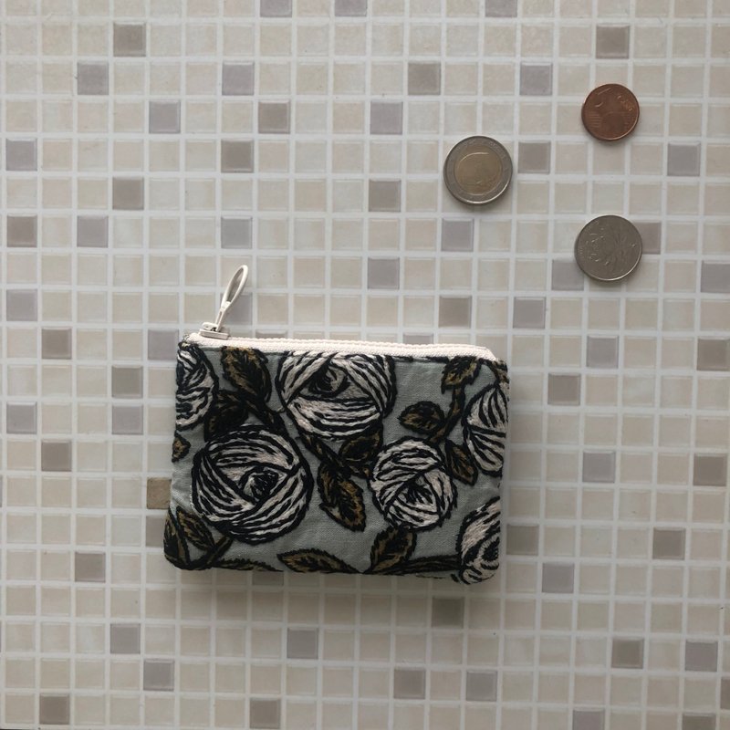 Popular color, handmade rose pattern mini pouch, rose, made from high ...