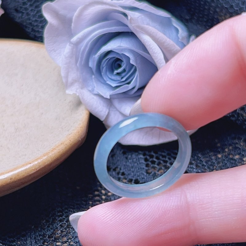 【Seeking fate】Ice blue water jade ring ring | International 8 size ...