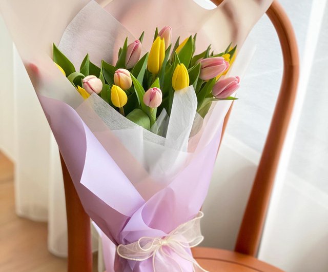 Two Color Tulip Tulip Bouquet Birthday Bouquet Valentine's Two Color Tulip Tulip Bouquet Birthday Bouquet Valentine's