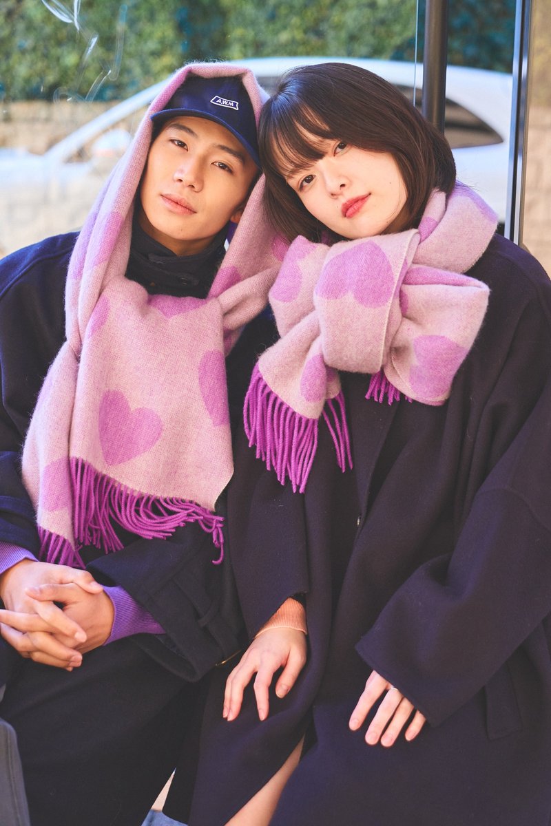 LOVE BOMB PATTERN MUFFLER moyan-ecri｜絲巾人氣榜 - Pinkoi