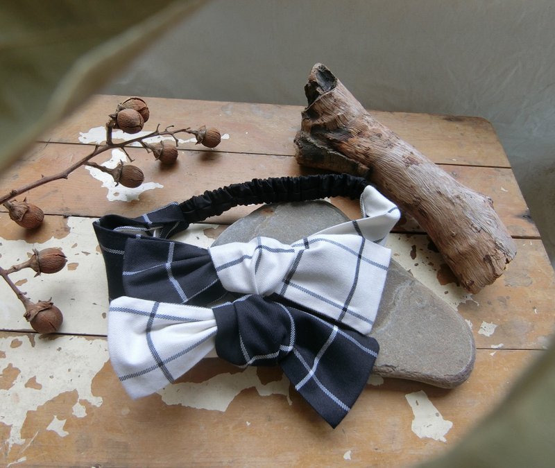 雙蝴蝶結髮帶 白天與黑夜 bubu studio(布布工作室）｜髮箍/髮帶人氣榜 - Pinkoi