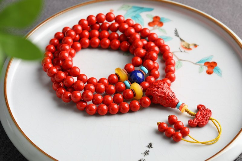 新款美貨 天然原礦帝王砂108顆佛珠手鏈 硃砂含量高達95%以上 水墨｜手鍊/手環人氣榜 - Pinkoi