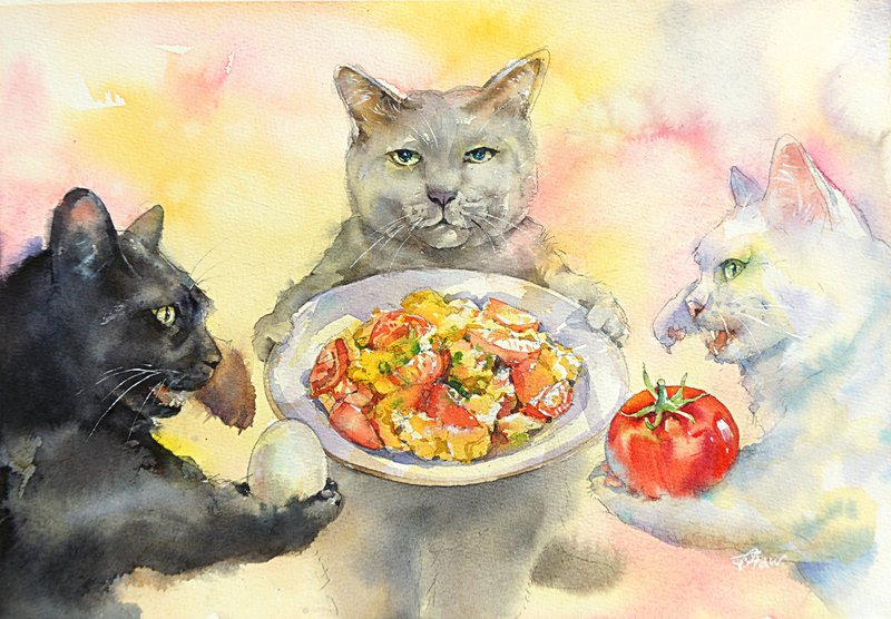 水彩原畫 - 爭什麼.摻在一起做番茄炒蛋啊笨蛋 詞不DA藝｜其他人氣榜 - Pinkoi