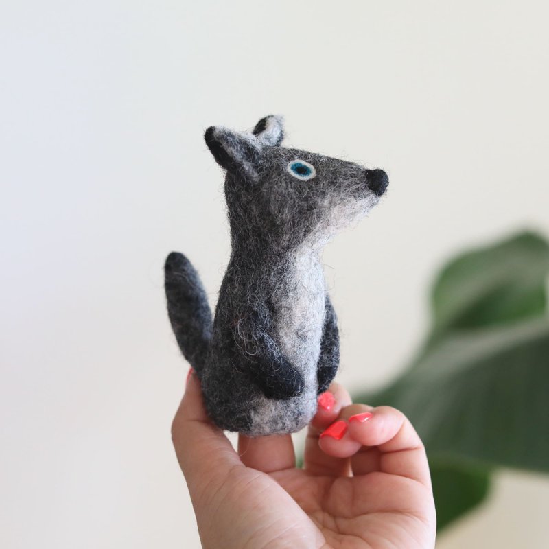 Wool Felt Finger Puppet - Gray Coyote - Shop Ganapati Crafts Co. Kids ...
