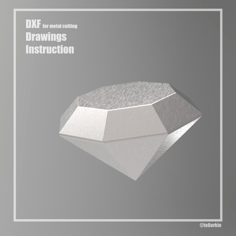 【數位】Sheet Metal Template Diamond Project Sculpture (dxf, PDF) - 設計館 DXF ...