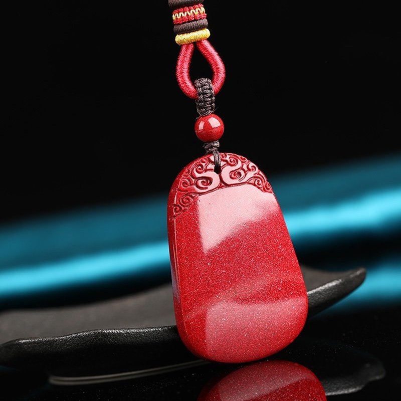 天然原礦硃砂精品紫金砂平安無事牌吊墜 硃砂含量高達95%以上 - 設計館 水墨 項鍊 - Pinkoi