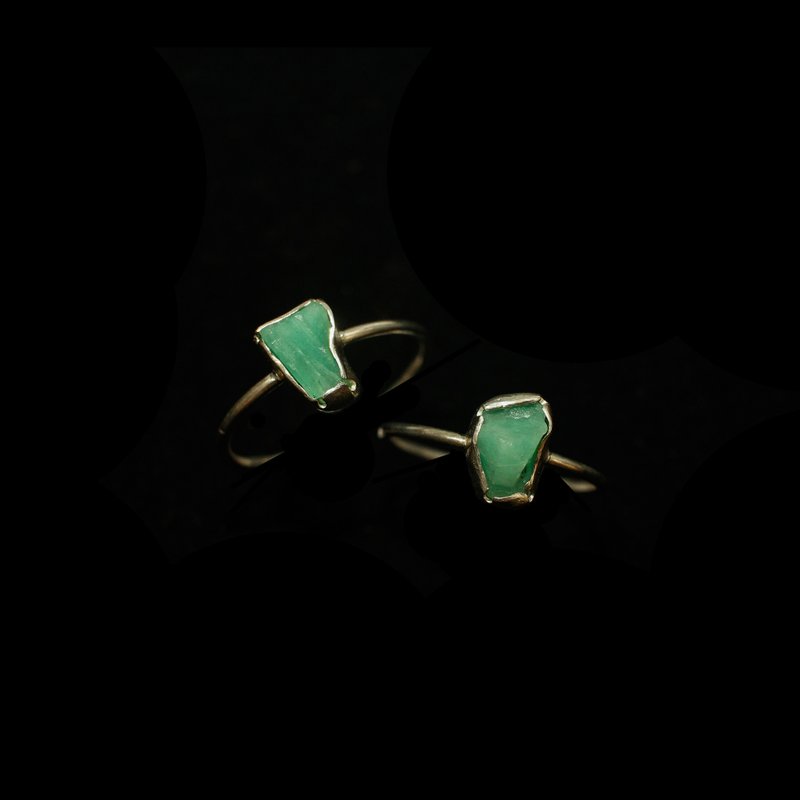 【水晶系列】祖母綠原礦 925純銀 銀戒 簡約設計 百搭戒指 鉍元素 SBI｜戒指人氣榜 - Pinkoi