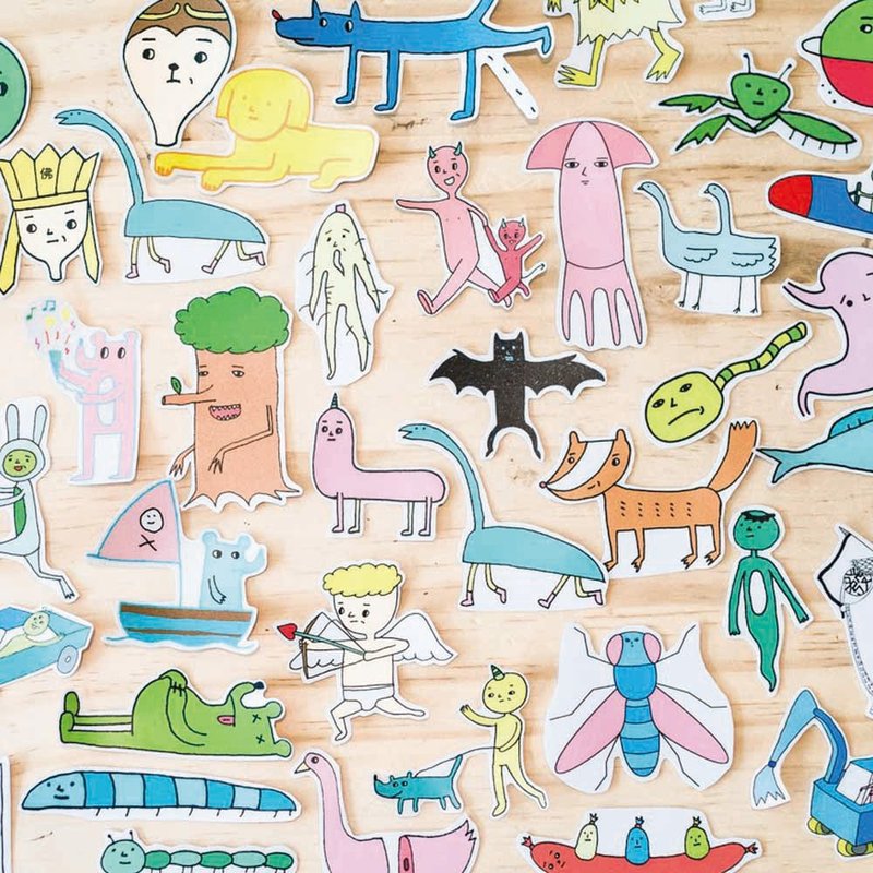 Illustration waterproof sticker group / 10 sheets in one group / five ...