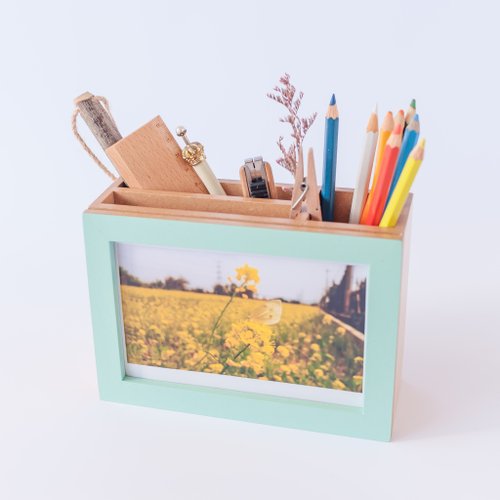 【Pen holder photo frame 4*6】Desk storage birthday gift - Shop mifo wood ...