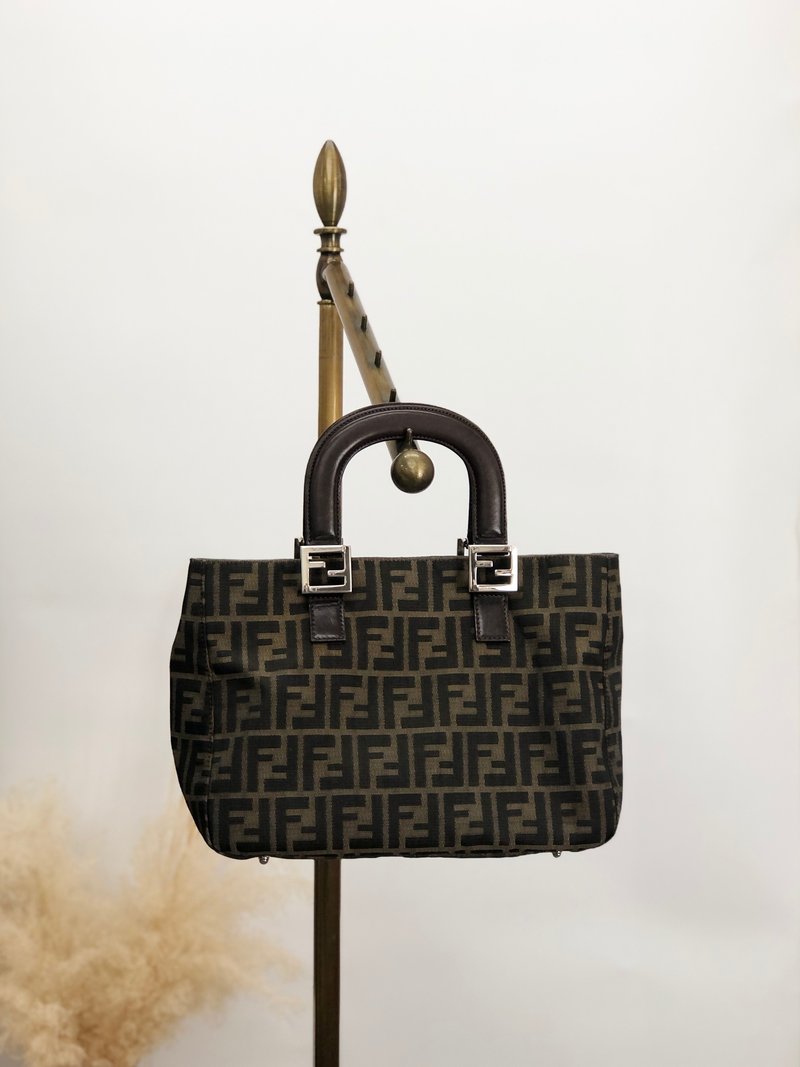 日本直送 名牌中古包 】FENDI フェンディ ズッカ ハンドバッグ ブラウン ジャガード vintage ヴィンテージ オールド 5fb22z solo-vintage｜手提包/手提袋人氣榜 ...