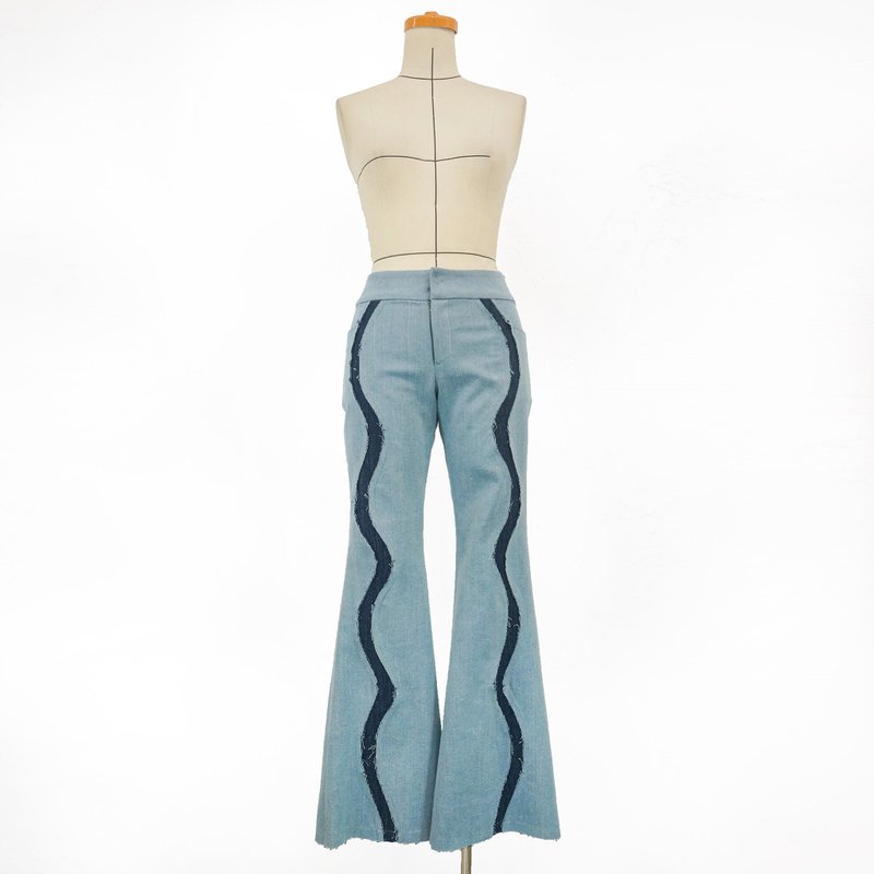 Aman No.75 海波浪牛仔褲 小喇叭藍色牛仔款 三八計 Aman｜女長褲人氣榜 - Pinkoi