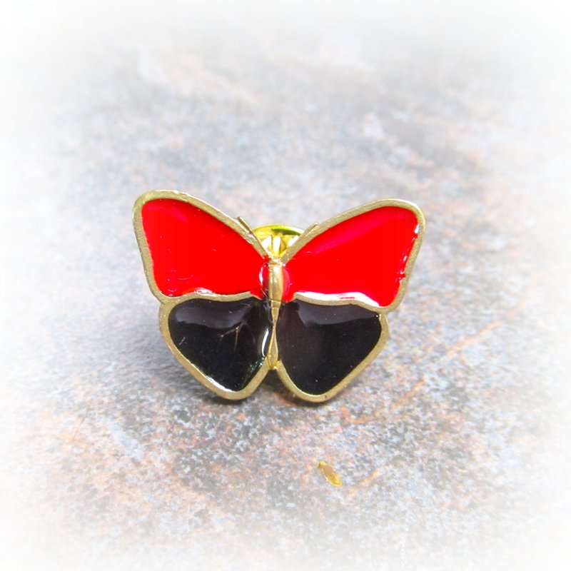 Red and black butterfly pin,ukraine butterfly pin,handmade butterfly ...