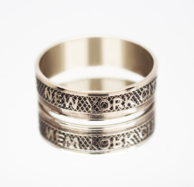 New York coin ring subway token Five Borders 1991 Coin Ring coin rings ...