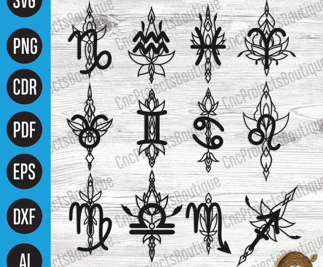 Simple Zodiac Astrology Symbol Clipart Astrology Zodiac Signs Svg ...