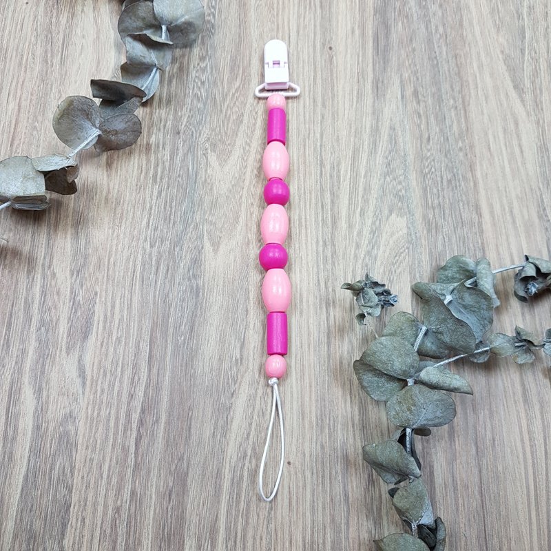 Baby baby soothing wood pacifier clip pacifier chain-cylindrical oval ...