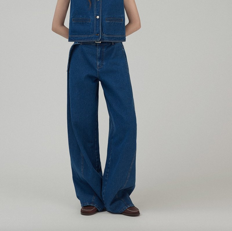 復古vintage 立體斜紋高腰牛仔褲 Letm｜女長褲人氣榜 - Pinkoi