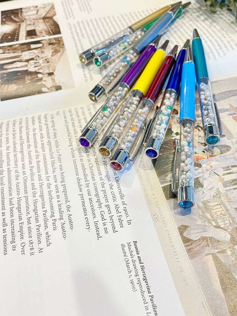 アコヤ真珠とマルチカラーオパールのオリジナルボールペン Hachi｜原子筆/中性筆人氣榜 - Pinkoi