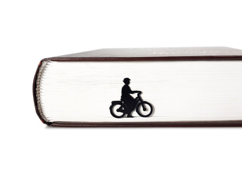 Black metal bookmark Lady on the bike Design Atelier Article｜書籤人氣榜 - Pinkoi