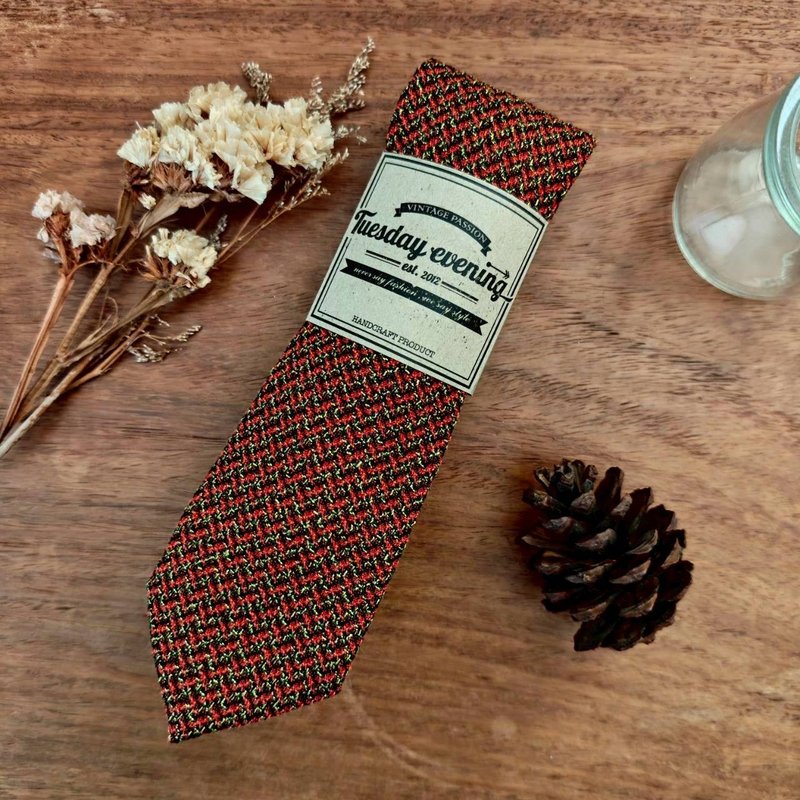 Necktie Rust Ember Tweed (Black, Red, Vanilla) Tuesday Evening｜領帶/領帶夾人氣榜 - Pinkoi