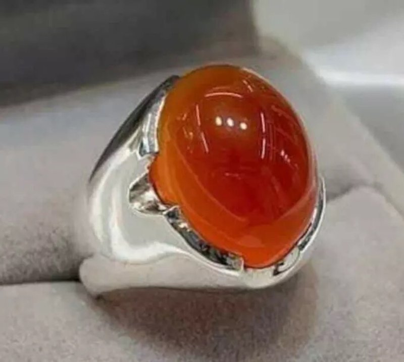 Natural Aqeeq Rings Yemeni Aqeeq Shia Ring Silver 925 Handmade Agate Carnelian gemsjewelrings｜戒指 ...
