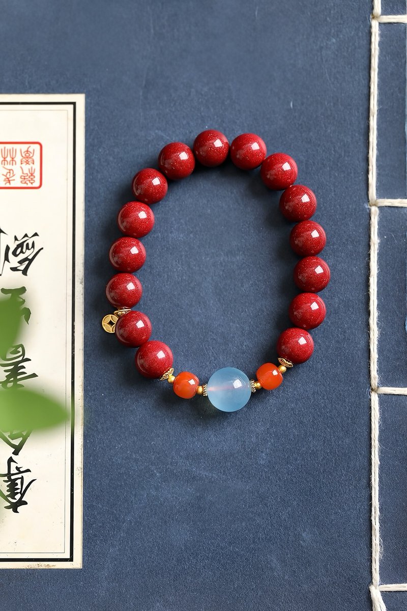 天然原礦硃砂手鍊 紫金砂手串 硃砂含量95%以上 關注領取優惠卷 朵蘭＆Dolan｜手鍊/手環人氣榜 - Pinkoi