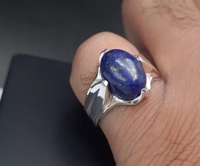 Lajward stone silver ring store