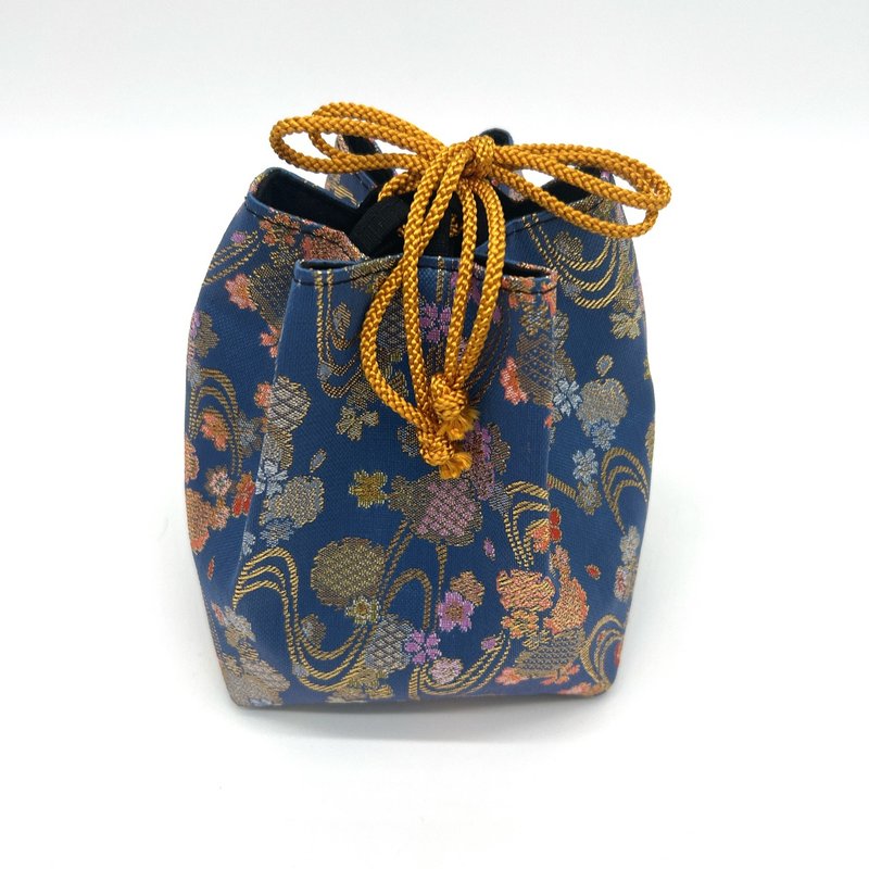 A stylish drawstring bag with a Japanese pattern made from Kyoto ...