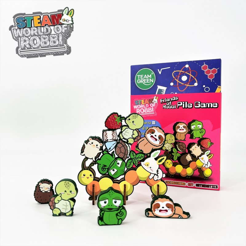 【哈比兔STEAM系列】哈比朋友疊疊樂 Team Green｜寶寶/兒童玩具/玩偶人氣榜 - Pinkoi