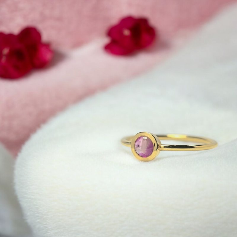 Natural Ruby in 18k gold ring. Cabochon pink ruby from Burma. Lefortune｜戒指人氣榜 - Pinkoi