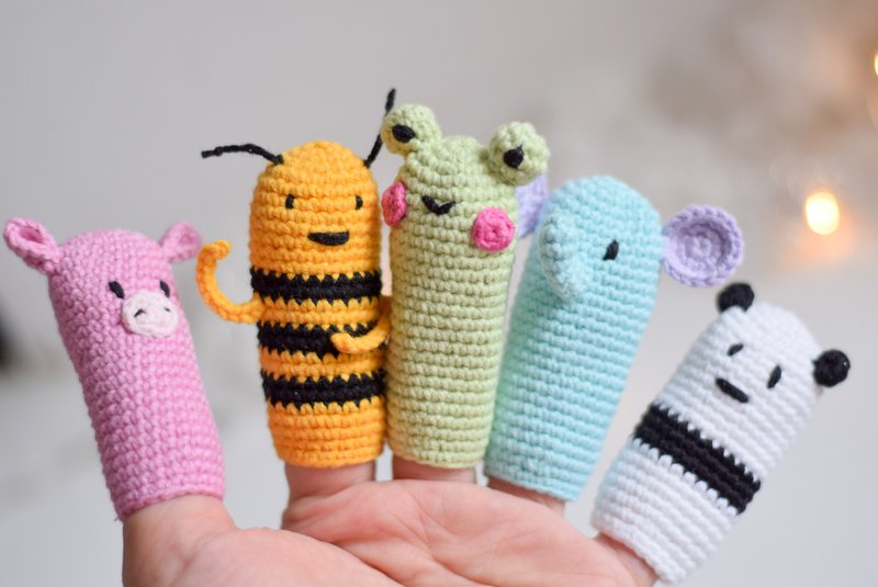 finger puppets toy set for baby, animal finger puppets, baby shower ...