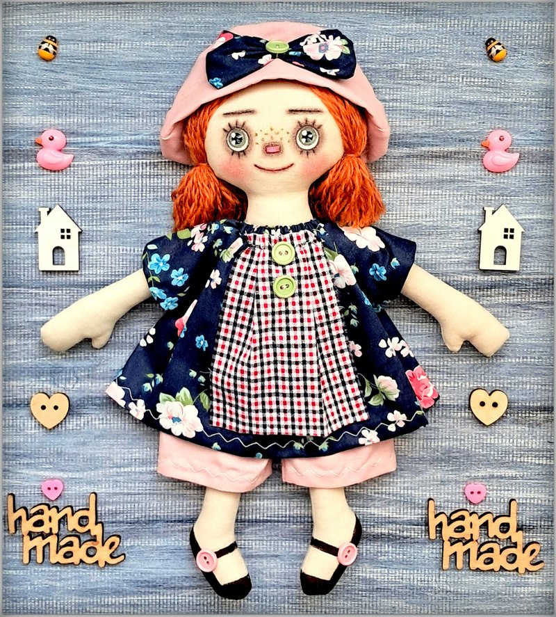 fabric soft doll Primitive Raggedy Doll Miranda rag doll cloth doll ...