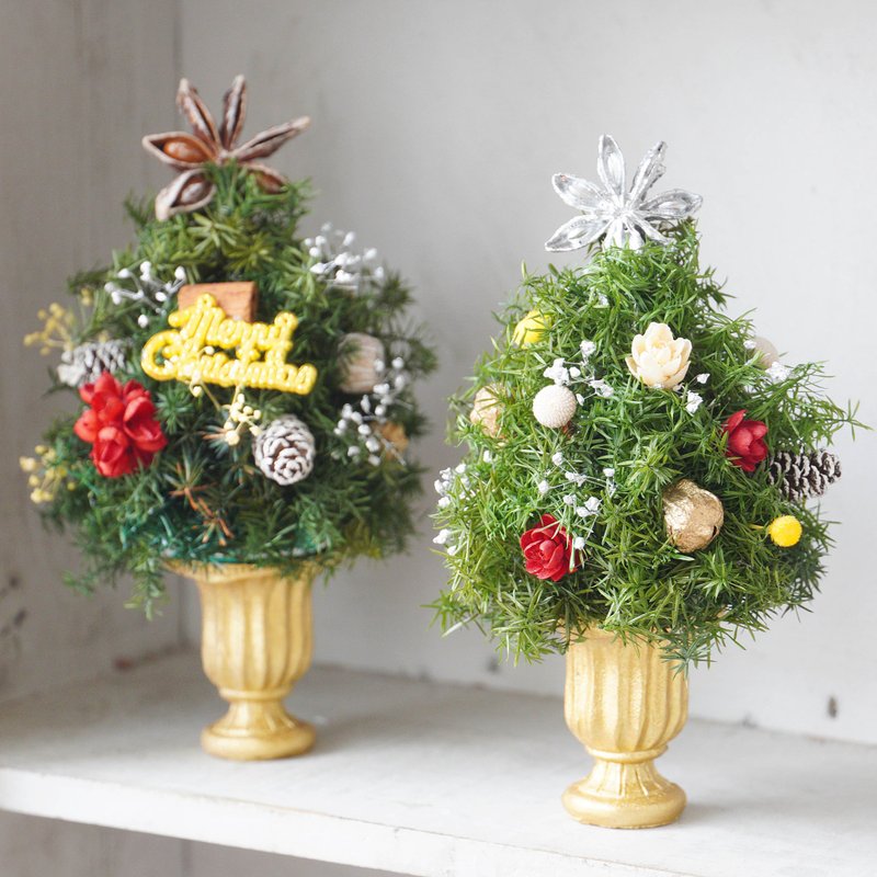 【聖誕小物1+1】迷你永生聖誕樹/花杯 SUN 風格花物｜乾燥花/永生花人氣榜 - Pinkoi