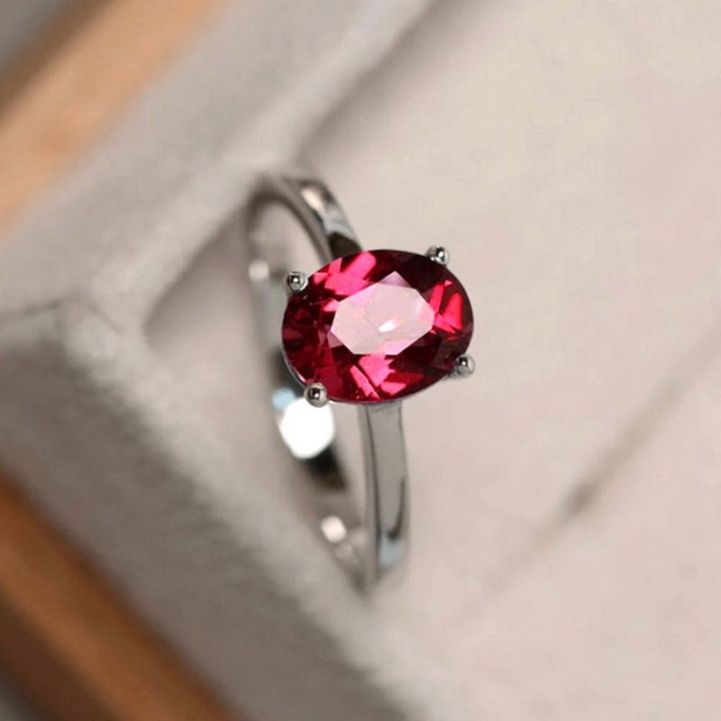 8 x 6 mm. Natural ruby ring silver sterling size 7.0 free resize homejewgem｜戒指人氣榜 - Pinkoi