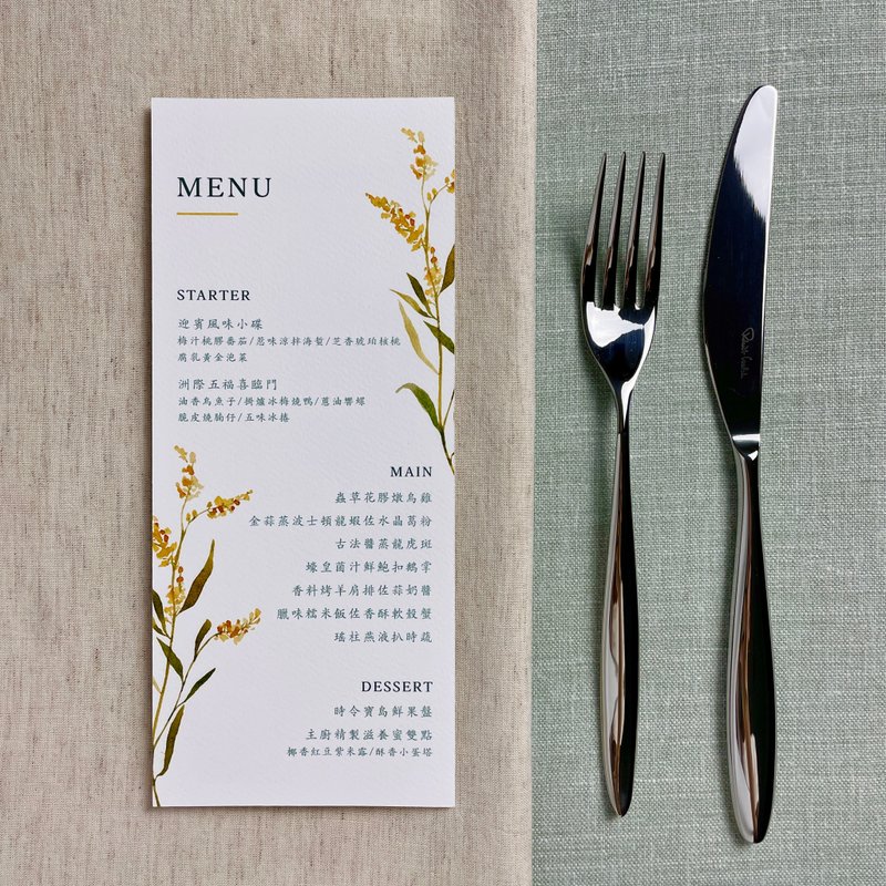 菜單 】情緣系列 No.1金雀 / 10份訂製 - 設計館 Aurora Wedding 卡片/明信片 - Pinkoi