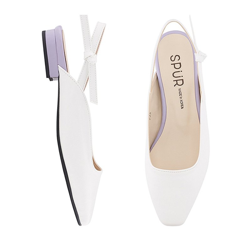 現貨優惠 - 韓國人手製SPUR 蝴蝶結後絆帶平底鞋 MS9050 WHITE SPUR｜其他女皮鞋人氣榜 - Pinkoi