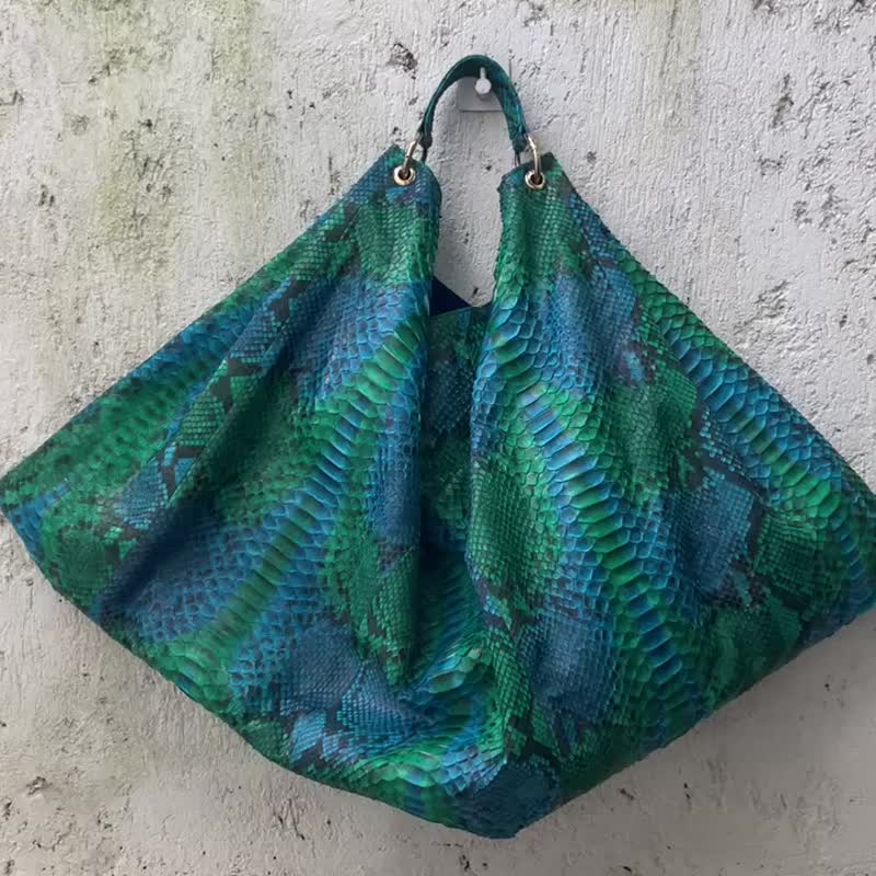 Tote Python Leather Bag Woman Tote Shoulders Bag Snakeskin Leather Bag - 設計館 belp-atelier 手提包/手提 ...