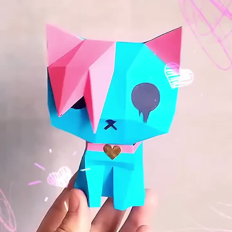 【數位】DIY Paper Emo Kitty 3D Papercraft Printable PDF HOBBYMO｜手工藝教學/工具書人氣 ...